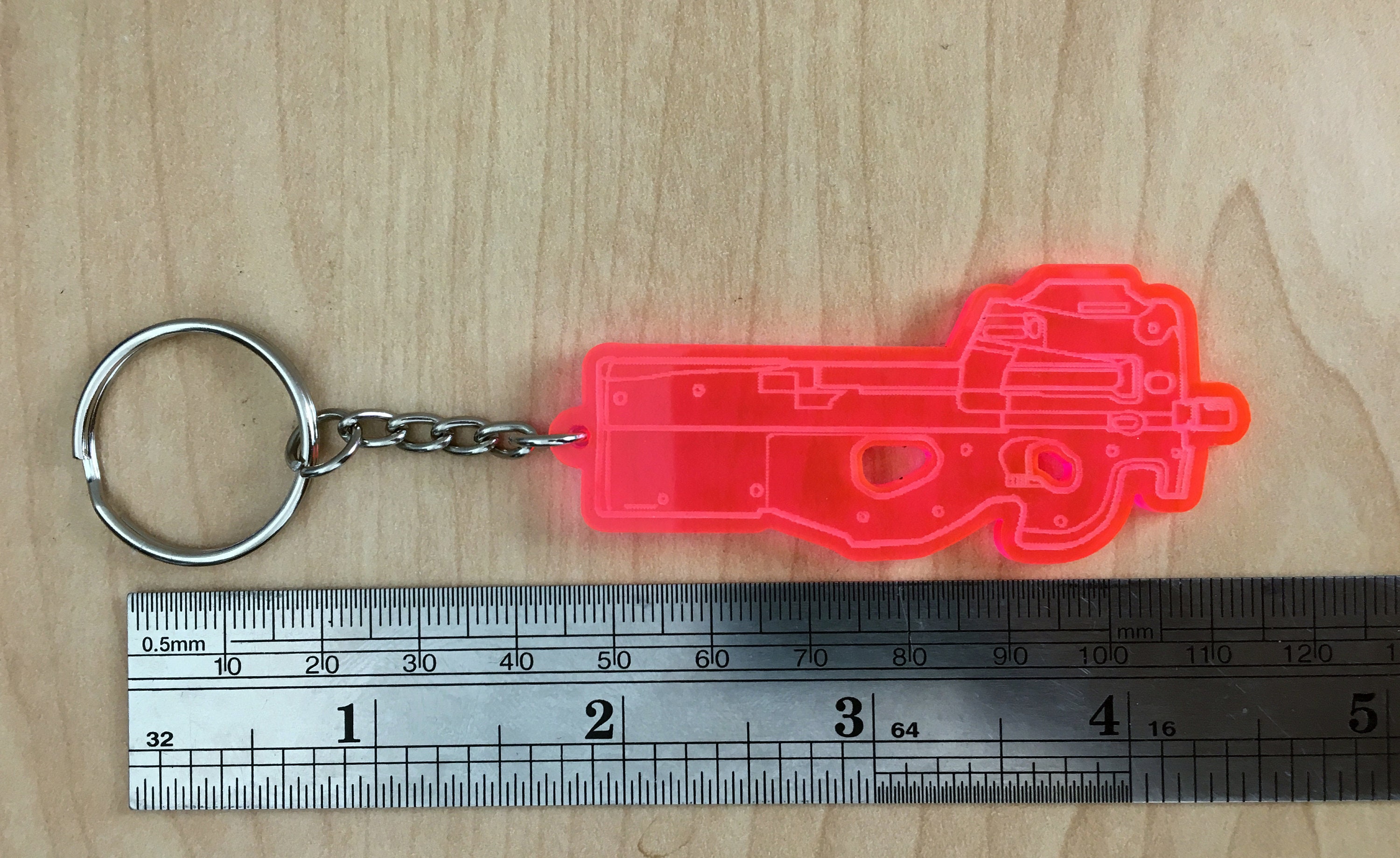 Pink P90 Keychain Charm or Necklace FN P90 P-Chan | Etsy