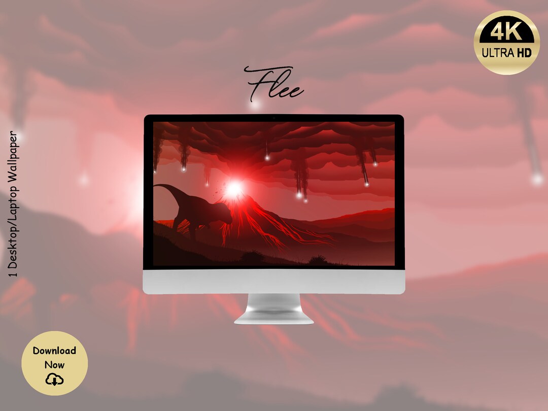 T-rex Volcano | 1 Desktop Dinosaur Wallpaper | Background | PC, Laptop ...