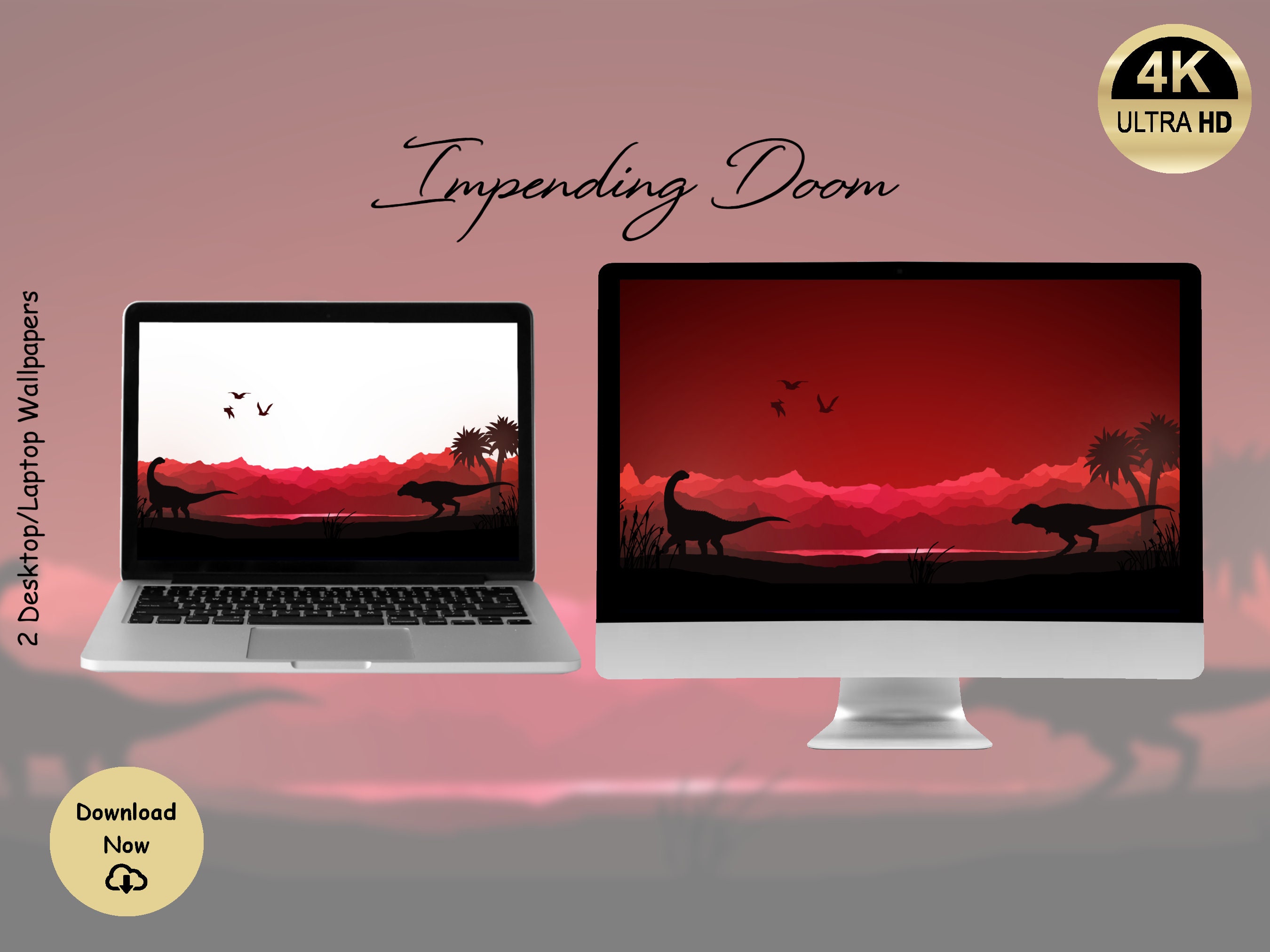 T-rex Hunting | 2 Pack Dinosaur Desktop Wallpaper | Background | PC ...