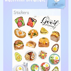 150 Breakfast Digital Stickers, Pre-cropped Food-themed Stickers for ...