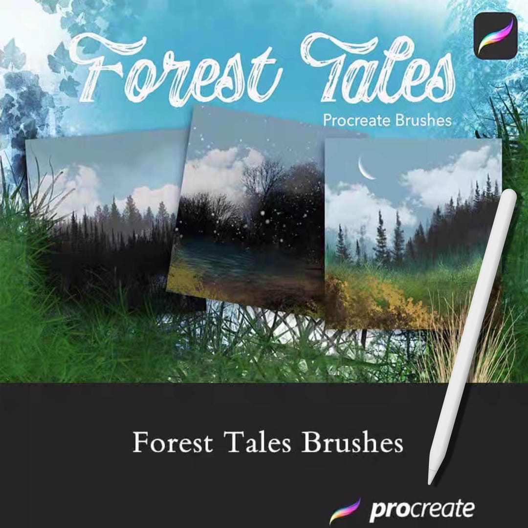 74 Landscape Procreate Brushes: Nature, Plants, Animals (digital ...