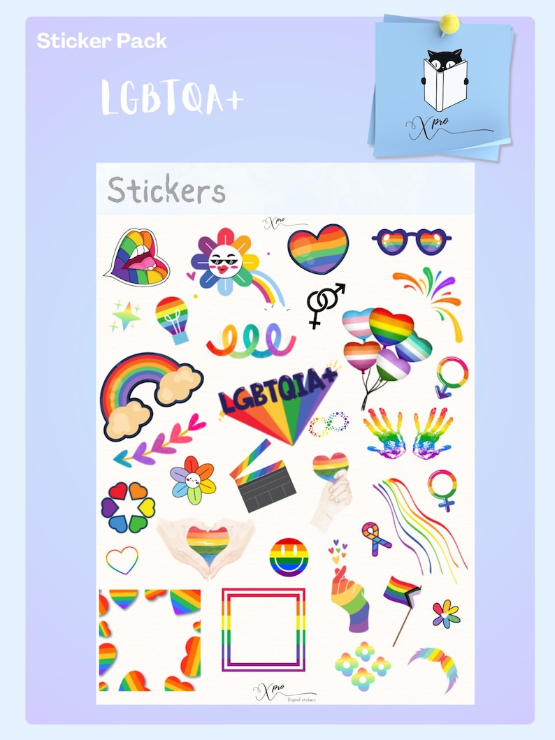 200 LGBTQ+ Pride Digital Stickers for Goodnotes (pre-cropped) - Etsy