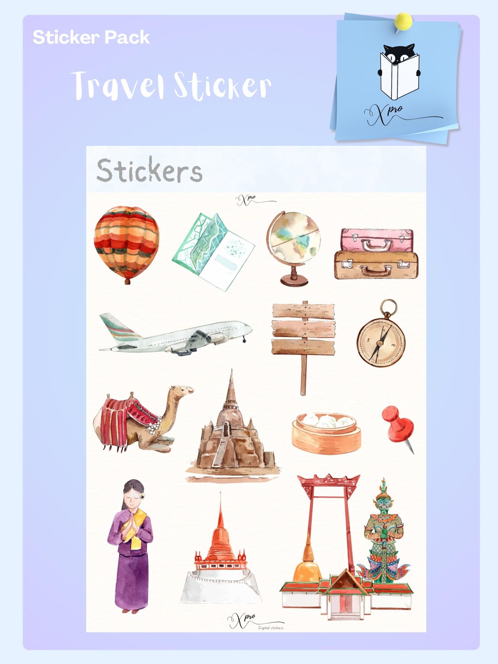77 Travel Stickers: Adventure Icons for Goodnotes (digital Download) - Etsy