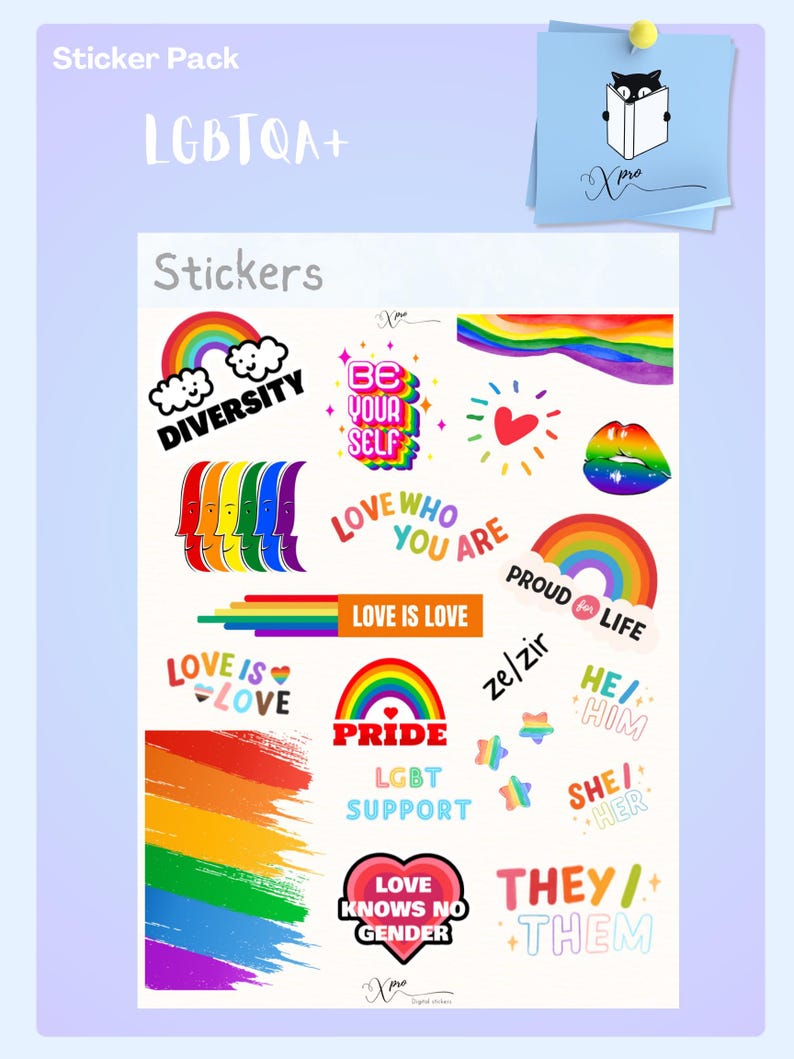 200 LGBTQ+ Pride Digital Stickers for Goodnotes (pre-cropped) - Etsy