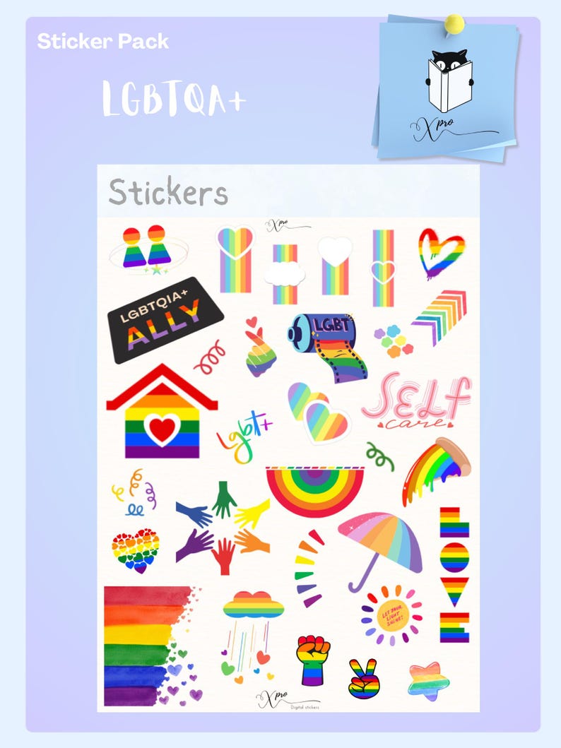 200 LGBTQ+ Pride Digital Stickers for Goodnotes (pre-cropped) - Etsy
