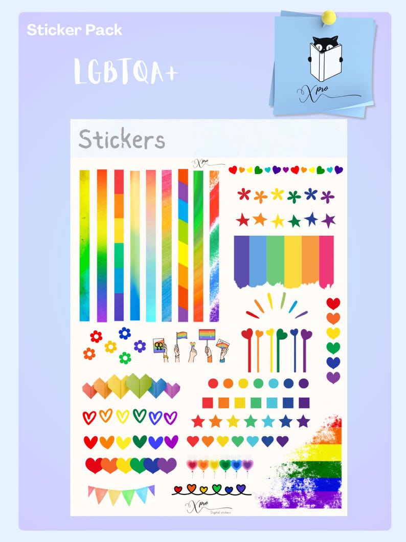 200 LGBTQ+ Pride Digital Stickers for Goodnotes (pre-cropped) - Etsy