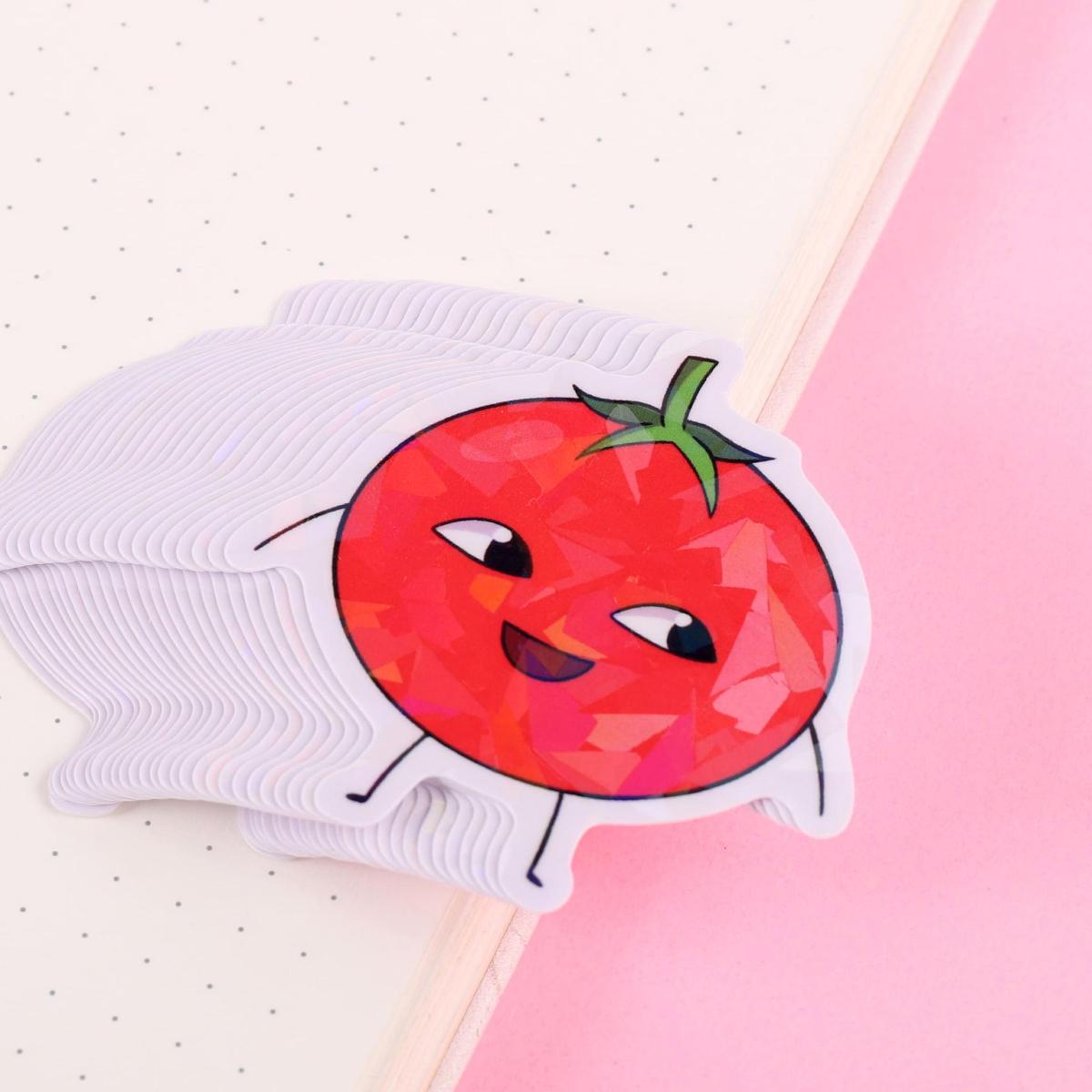 Dokibird - Tomato 2.5" Holographic Sticker - Etsy