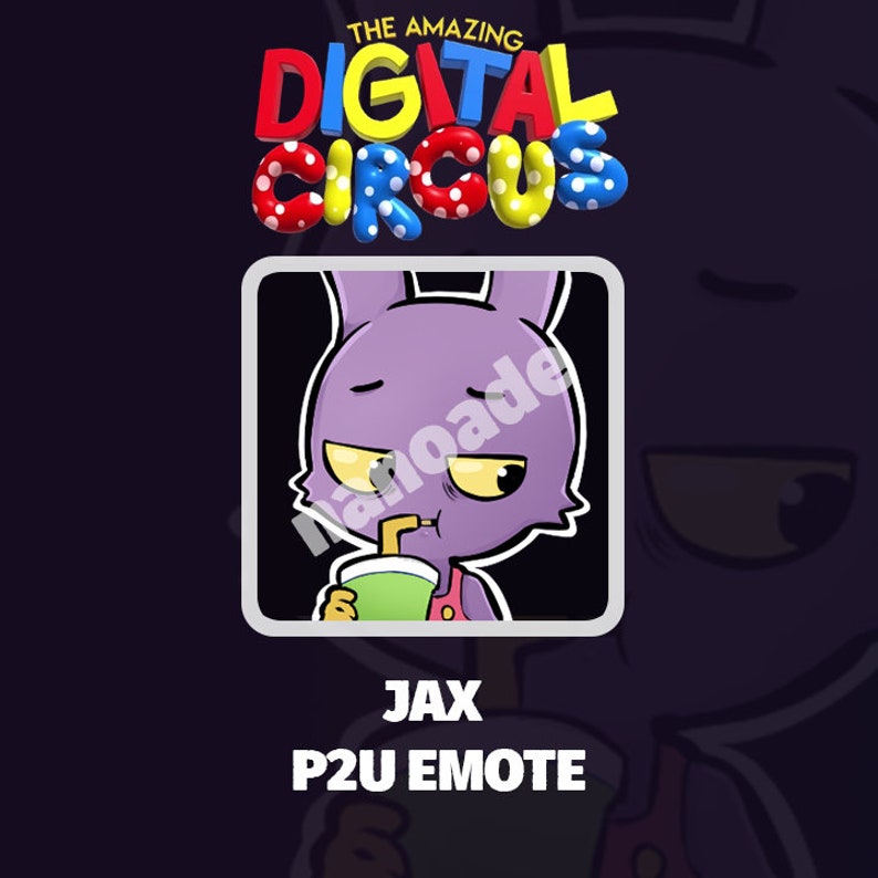 The Amazing Digital Circus Jax Sip Emote P2U Twitch and Discord Ready ...