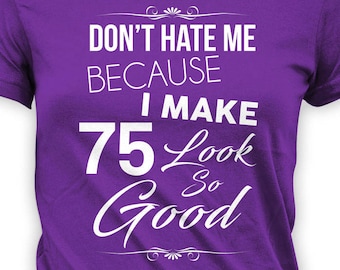 Custom Birthday Shirt 75th Birthday Gifts for Her Personalized | Etsy