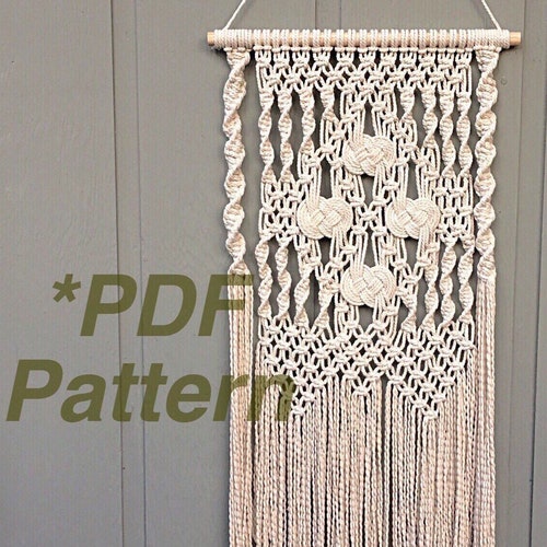 Macrame Pattern Macrame Wall Hanging Macrame DIY Modern | Etsy