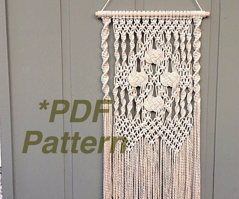 Macrame Pattern Macrame Wall Hanging Macrame DIY Modern - Etsy