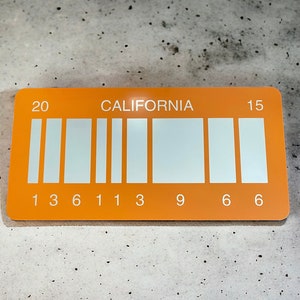 Back to the Future 2 Delorean Prop License Plate Orange Barcode Version ...