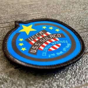 Aliens USS Sulaco US Colonial Marines Sew on Patch. Small 70mm X 60mm ...