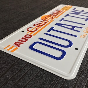 Back to the Future OUTATIME De Lorean Prop License Plate Embossed on ...
