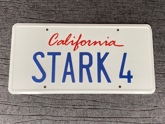 STARK 4 Iron Man Tony Stark Prop License Plate Embossed on - Etsy UK