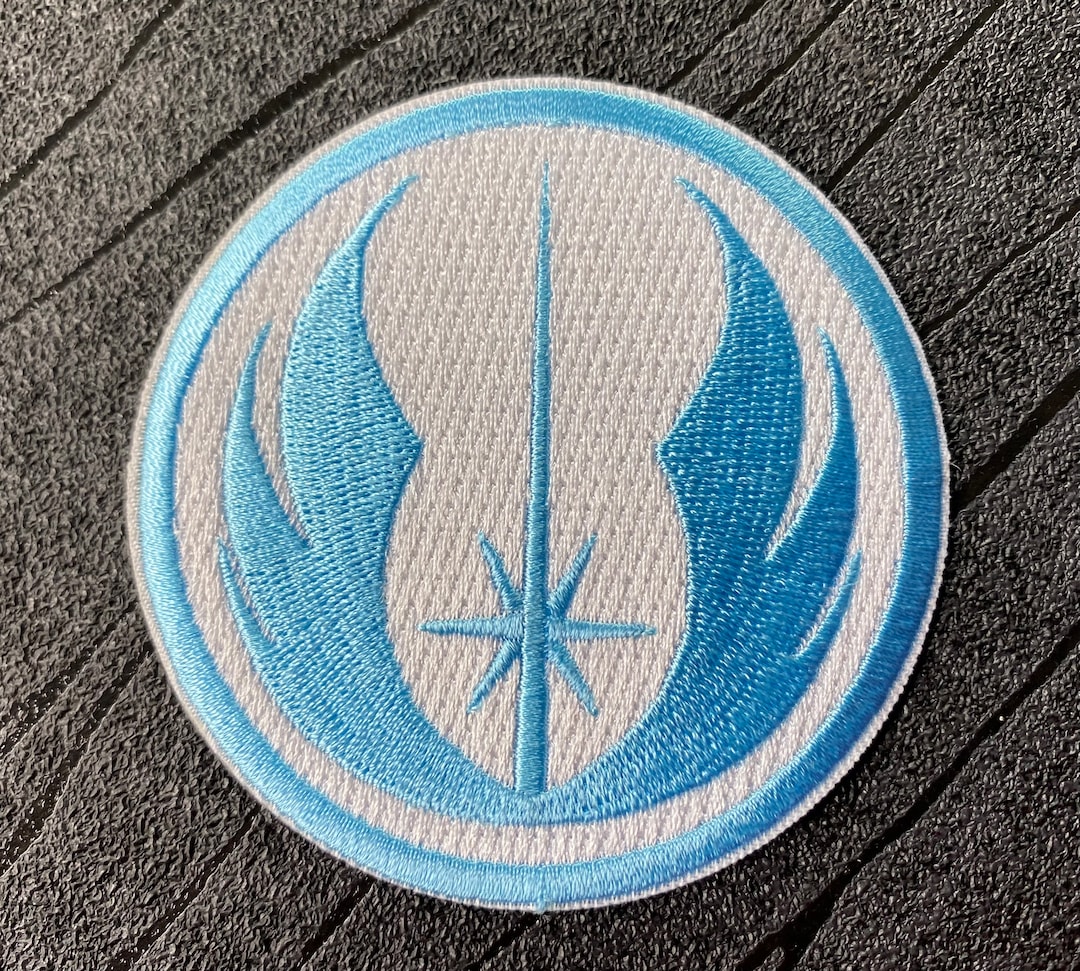 Jedi Order Embroidered Iron on Patch (75mm) in Pale Blue With White ...