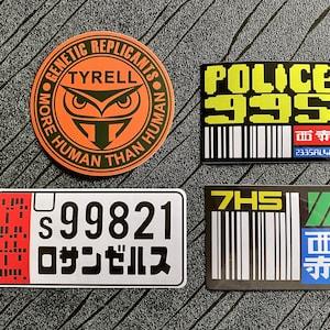 Blade Runner Stickers: Tyrell Corp & License Plate - Waterproof PVC 4 ...