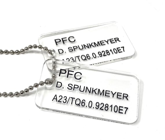 Aliens US Colonial Marine USCM Acrylic Dog Tags PFC D. | Etsy