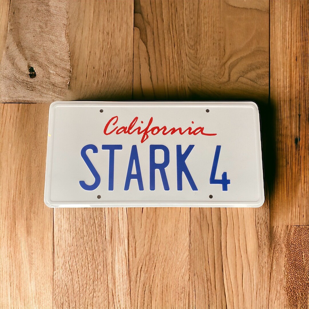 Buy STARK 4 Iron Man Prop License Plate Embossed on Aluminium: Size ...