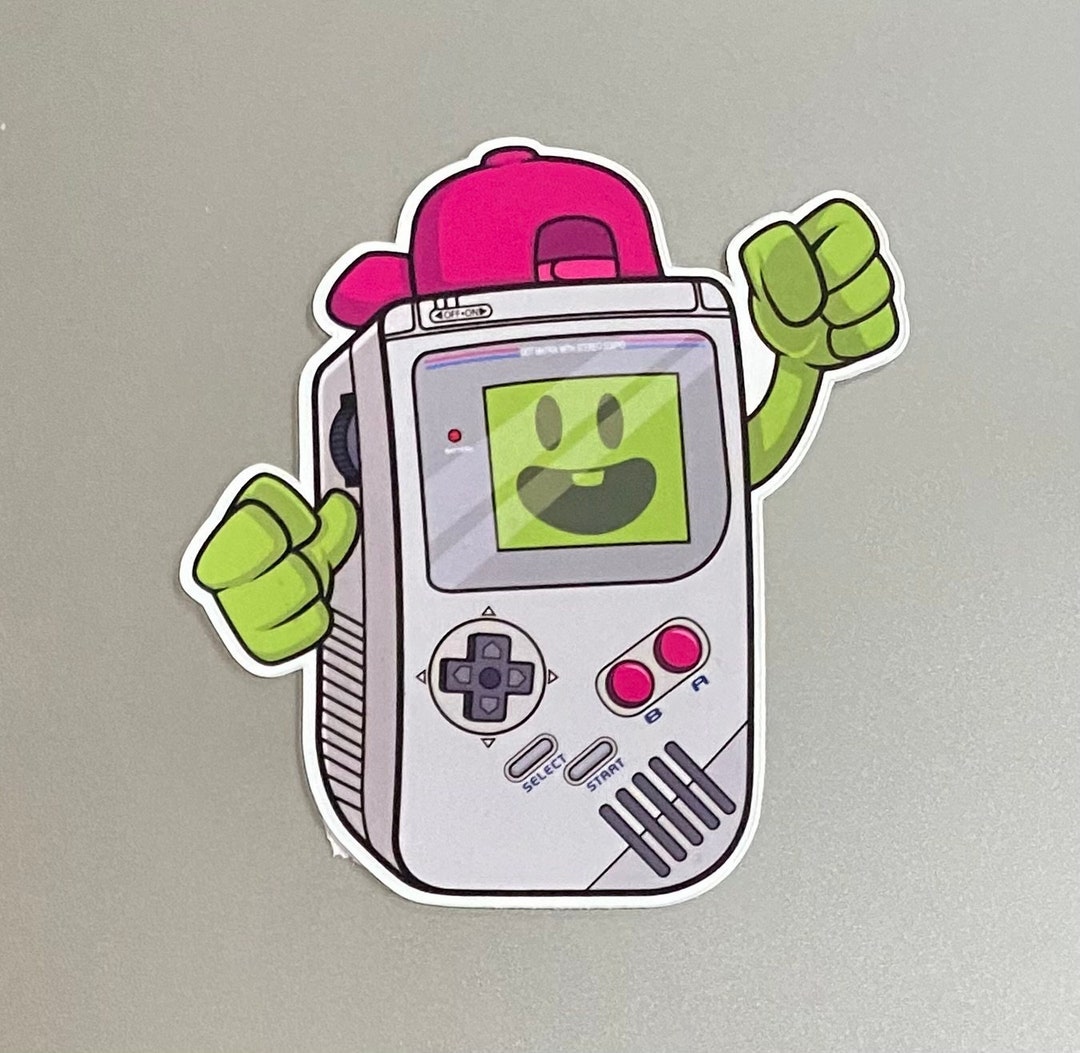 Sticker dessin animé drôle Gameboy Classic Happy. Sticker PVC ...