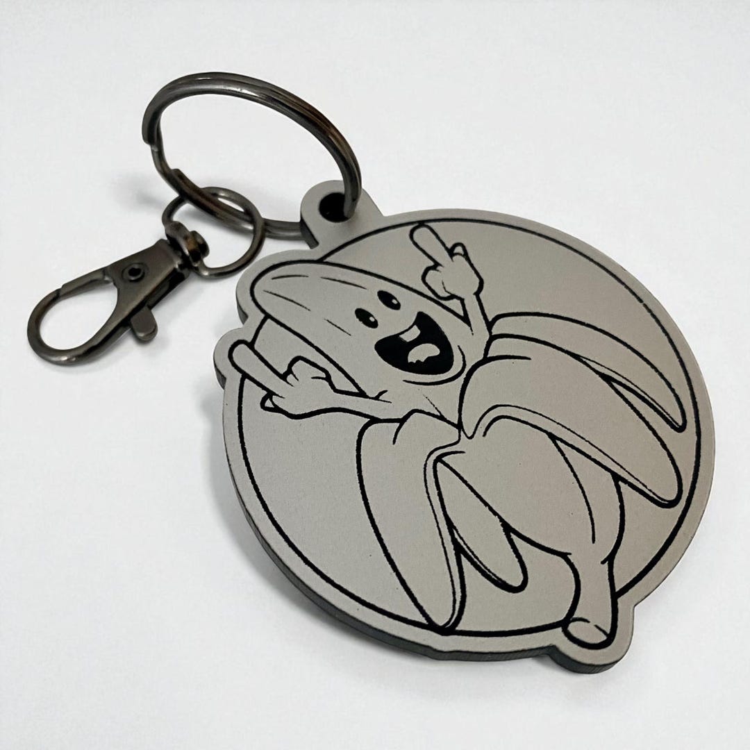 Rude Banana Logo Acrylic Keyring. Made From Acrylic. - Etsy