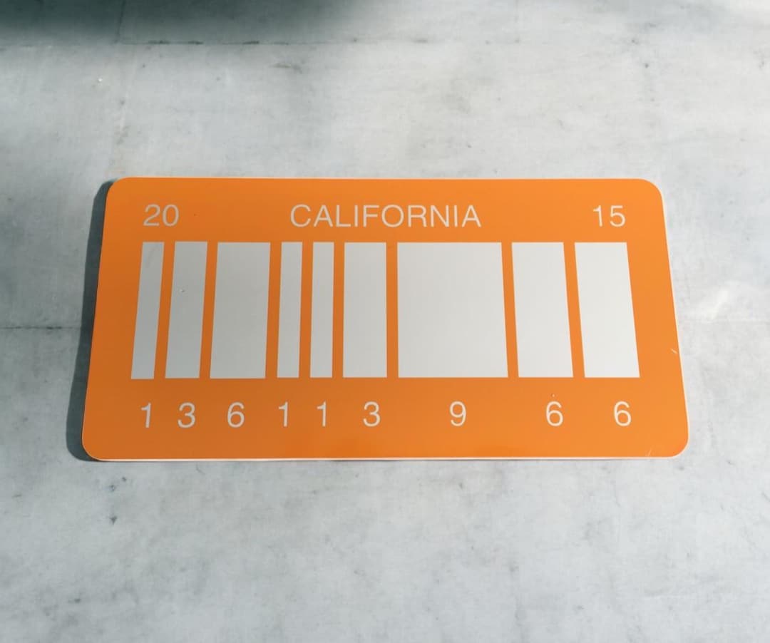 Back to the Future 2 Delorean Prop License Plate Orange Barcode Version ...