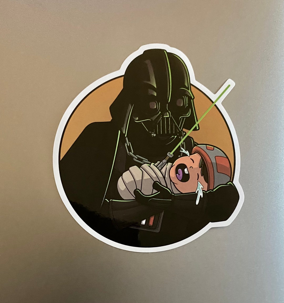 Darth Vader & Baby Jedi Sticker: Waterproof Cartoon Decal - Etsy