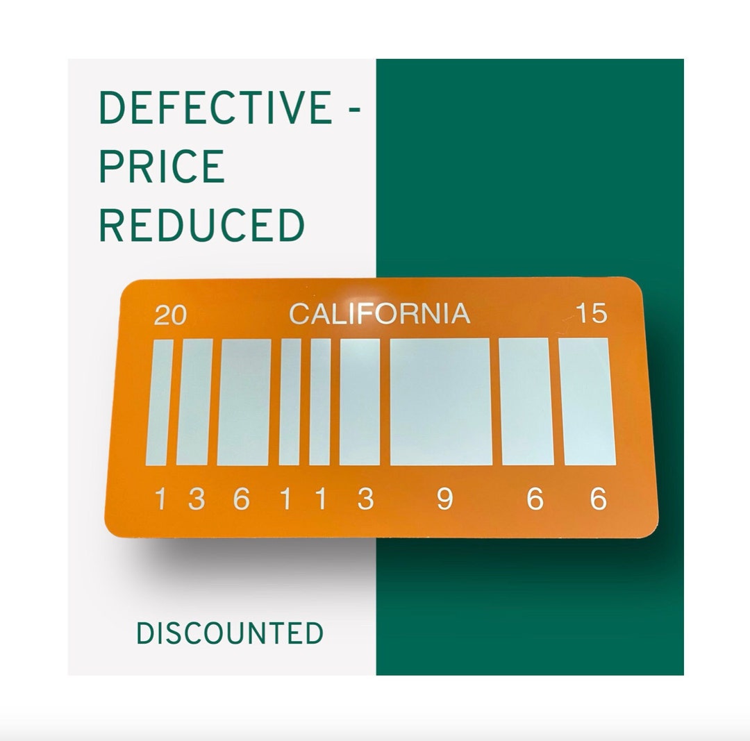 Back to the Future 2 Delorean Prop License Plate Orange Barcode Version ...