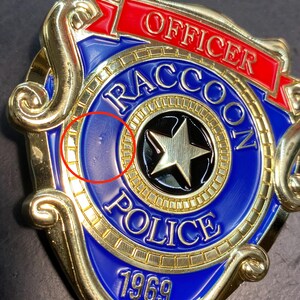 Raccoon City R.P.D. Red Banner Metal Costume/cosplay Badge (66mm X 63mm ...