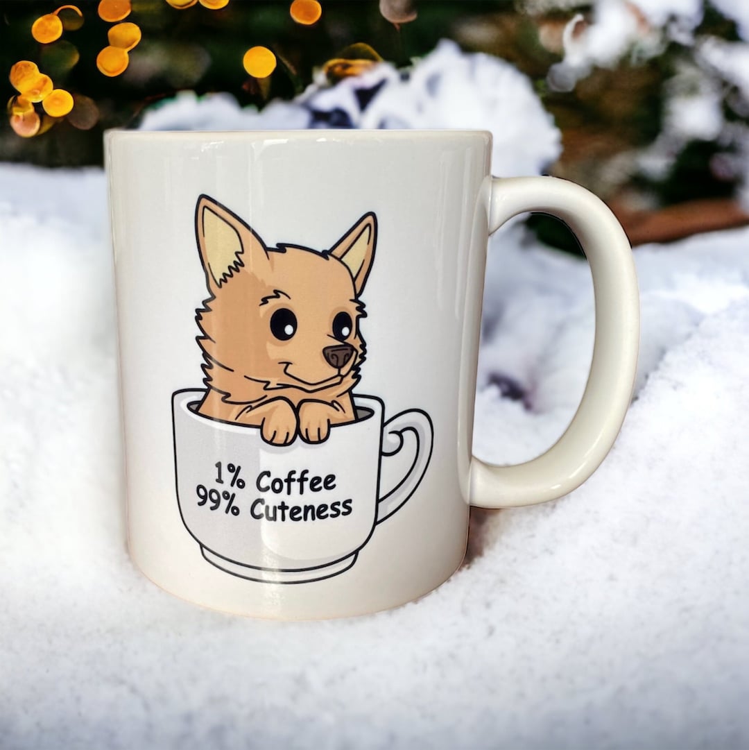 Cute Puppy Dog in a Coffee Cup Funny Pet Dog Cartoon 11oz Mug, Coffee ...