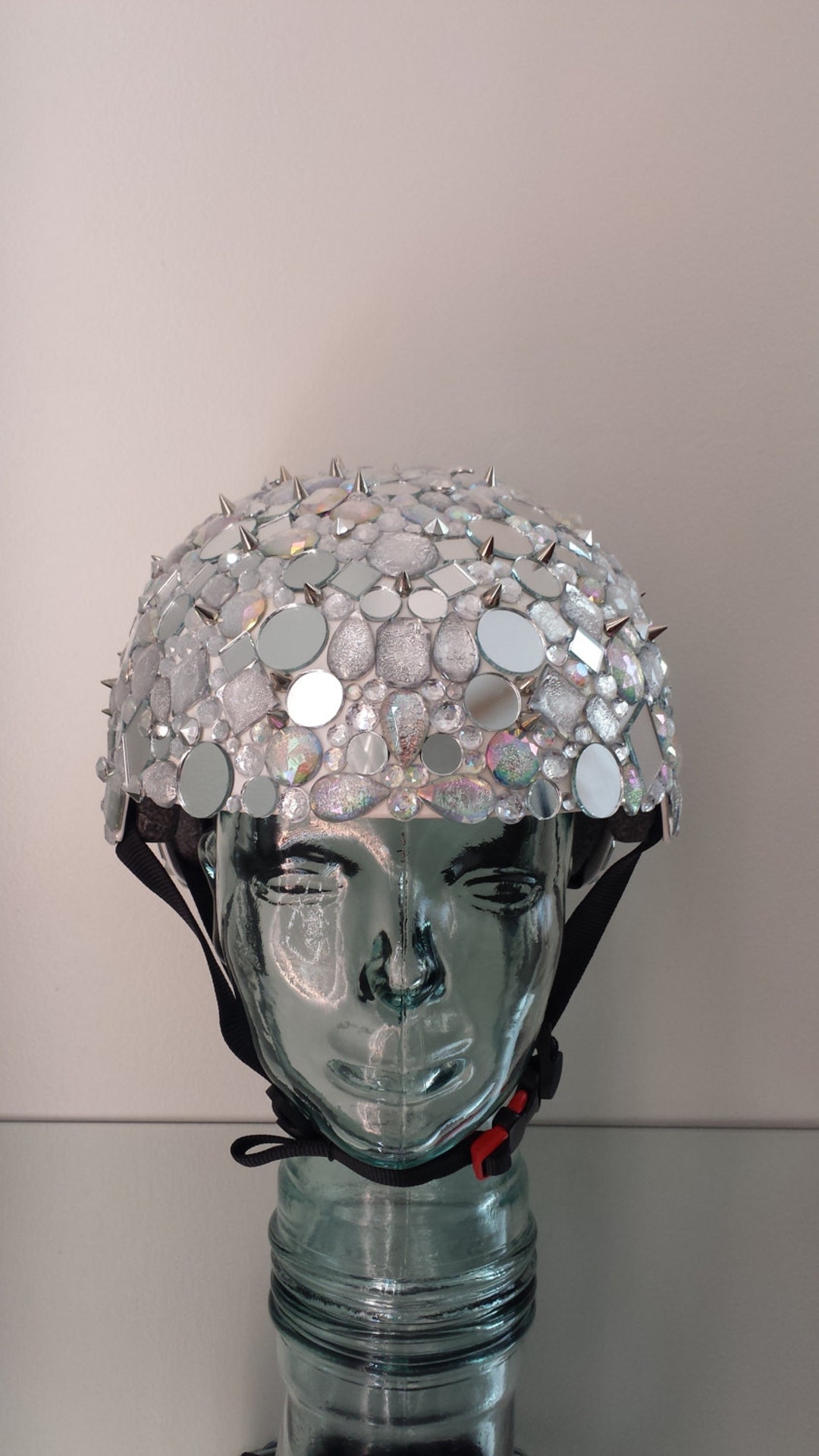 Mirror Ball -- Disco Ball Helmet, Mirror Tiled, Spiked, Bejeweled ...