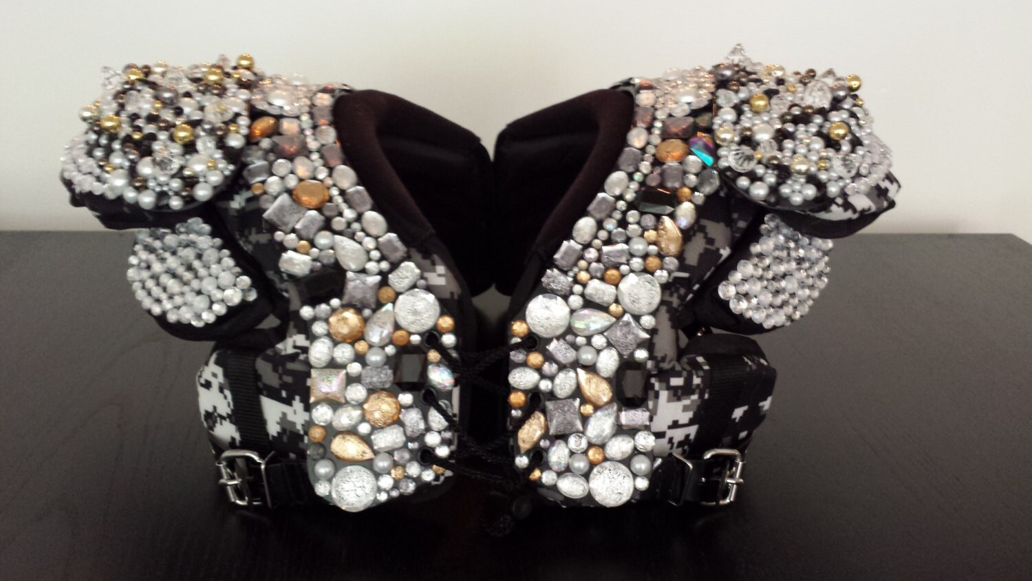 The Bettybejeweled Beaded Pearl and Rhinestone Gladiator Shoulder Pad ...