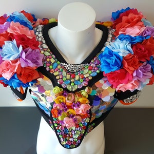 Floral Shoulder Armor, Flower Armor, Floral Chestpiece, Burning Man ...