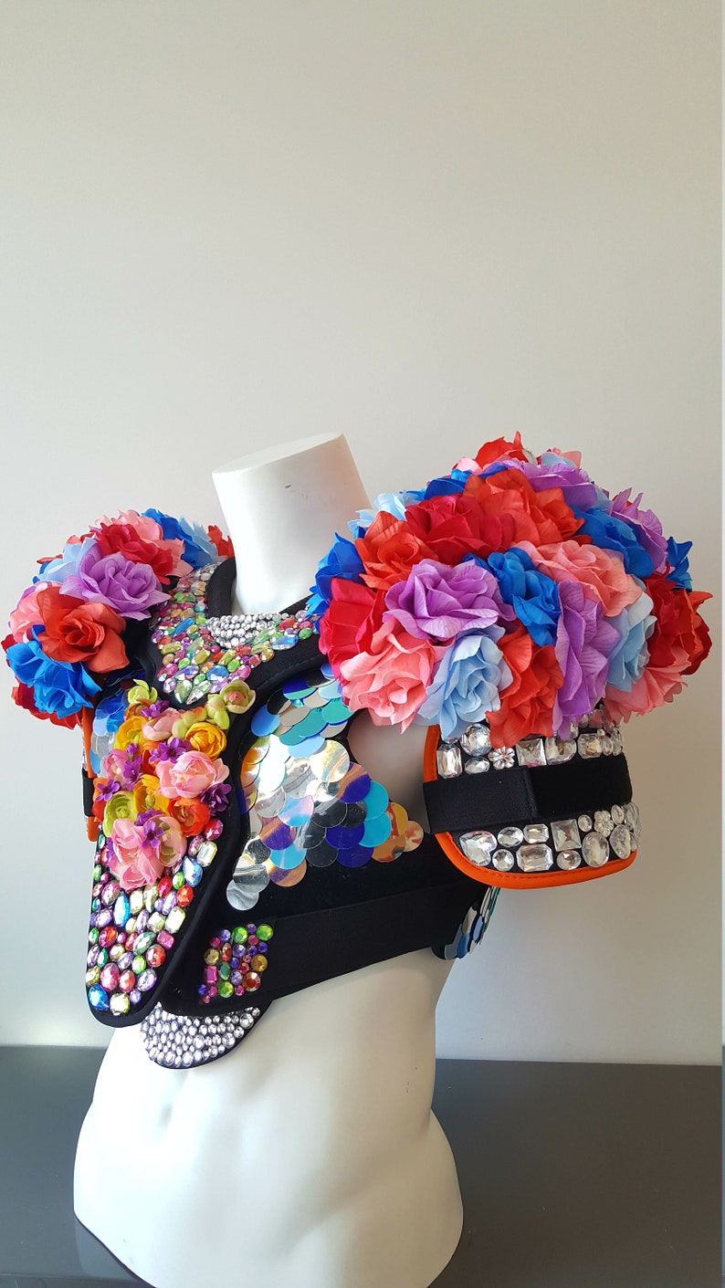 Floral Shoulder Armor, Flower Armor, Floral Chestpiece, Burning Man ...