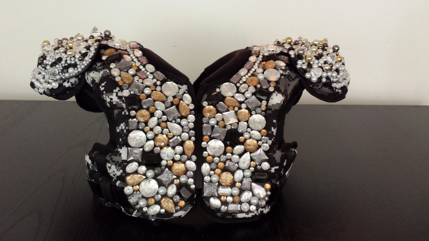 The Bettybejeweled Beaded Pearl and Rhinestone Gladiator Shoulder Pad ...