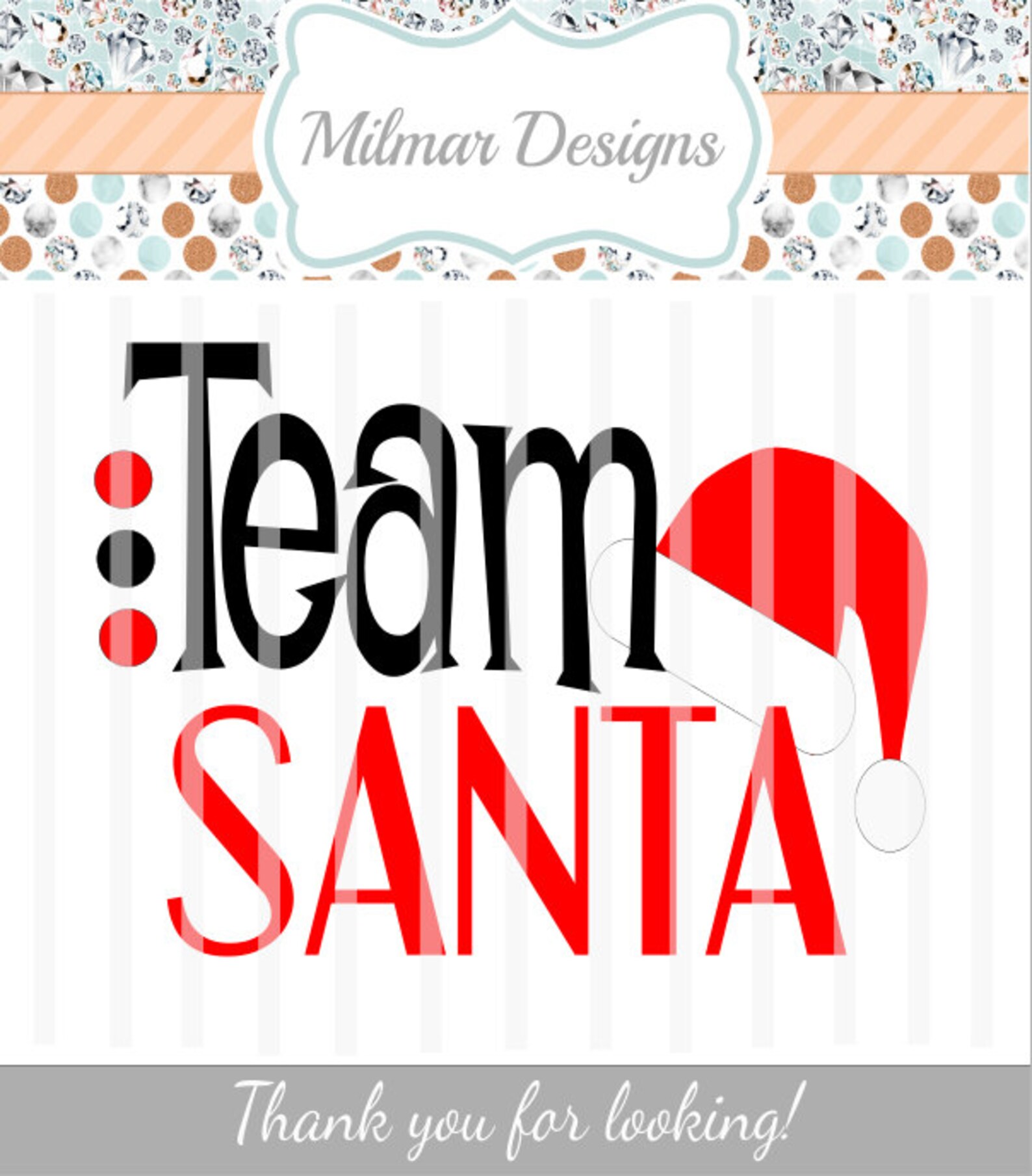Team Santa ~ SVG File- HTV, Decal, DIY, Vinyl Cutters, Design Space ...