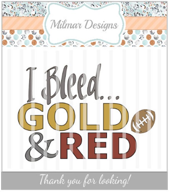 I Bleed Gold and Red SVG File HTV Decal DIY Vinyl | Etsy