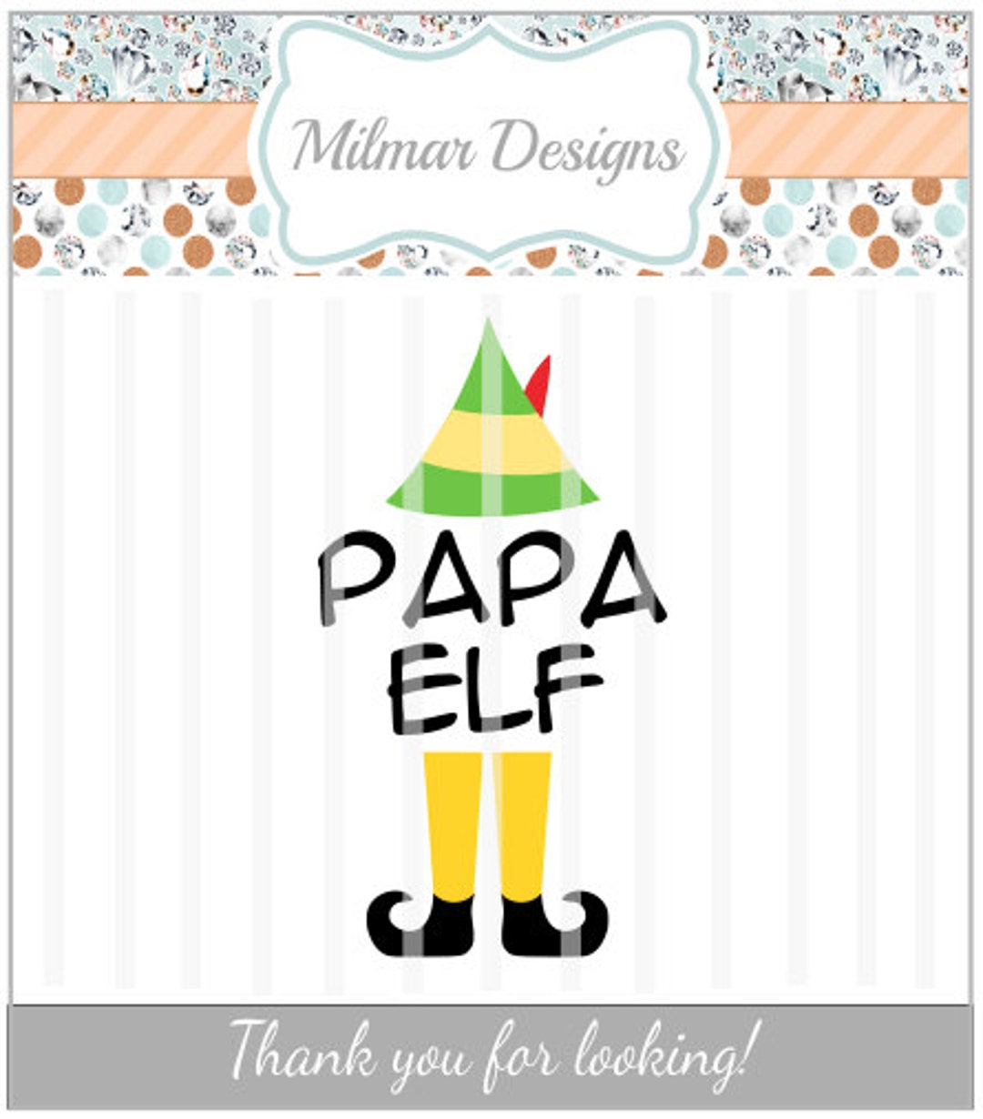 Papa Elf Buddy the Elf Legs SVG File HTV, Decal, DIY, Vinyl Cutters ...