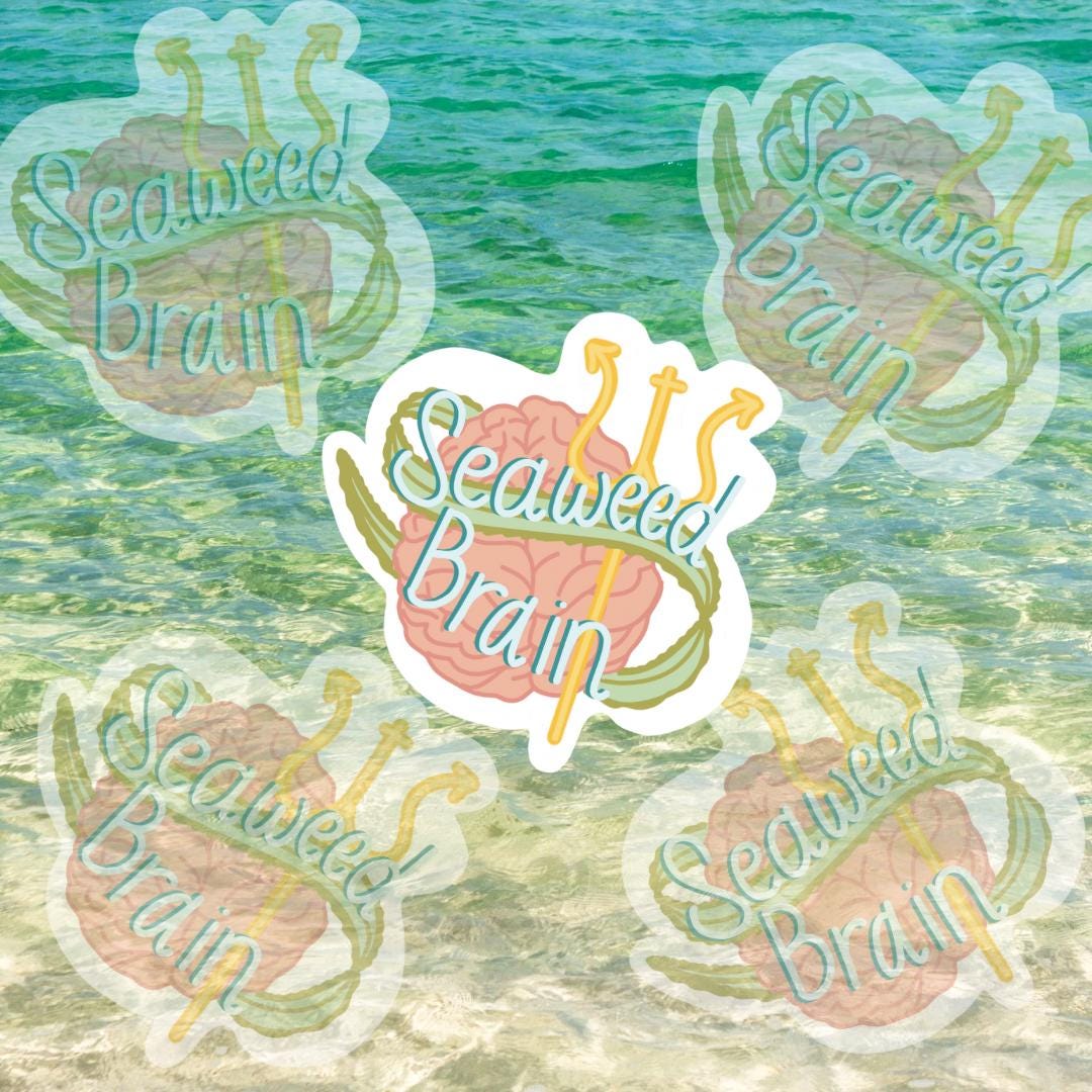Seaweed Brain Sticker - Etsy