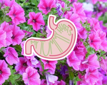 My Tummy Hurts Sticker, Funny Tumbler Sticker, My Tummy Hurts, Tummy ...