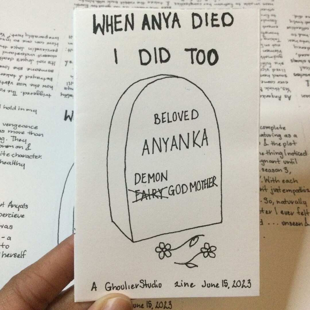 Buffy Fanzine When Anya Died I Did Too - Etsy