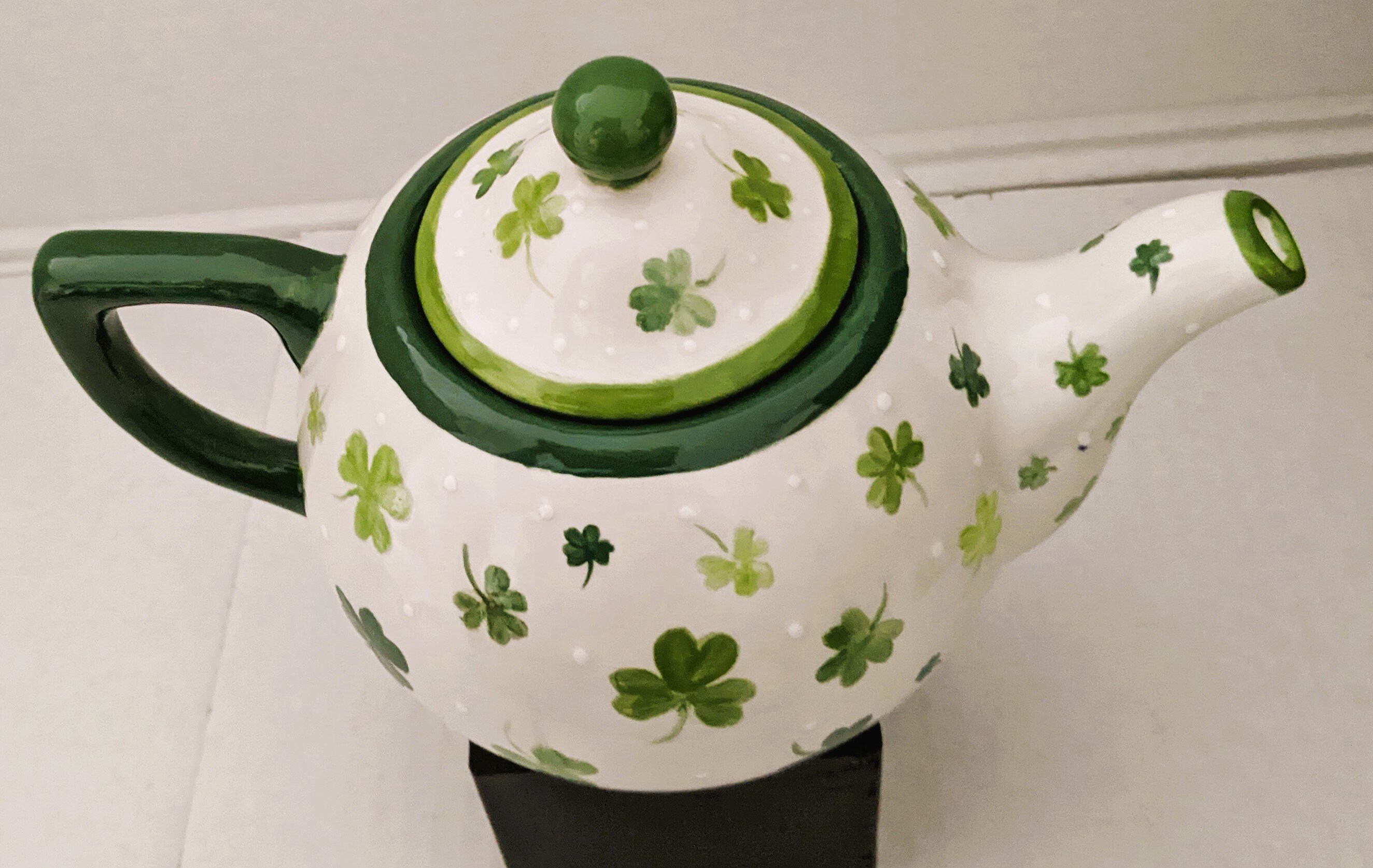 Shamrock Teapot-handpainted Ceramic - Etsy