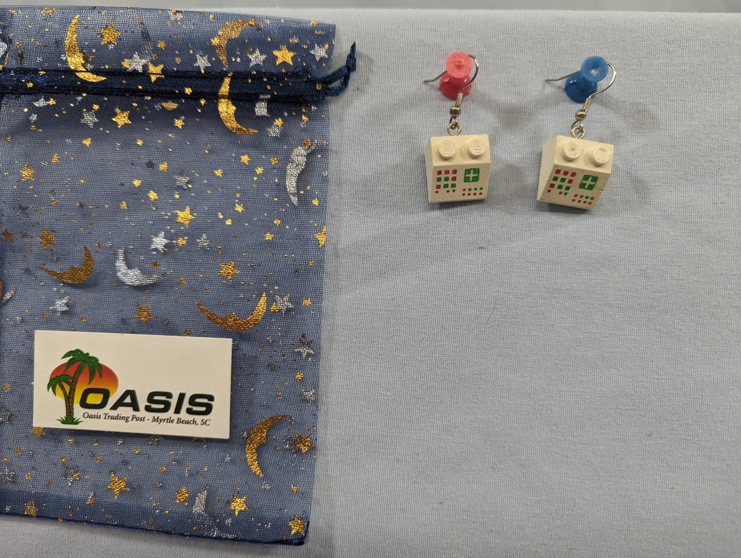 Lego Classic Space Computer Screen Slope Earrings - Etsy