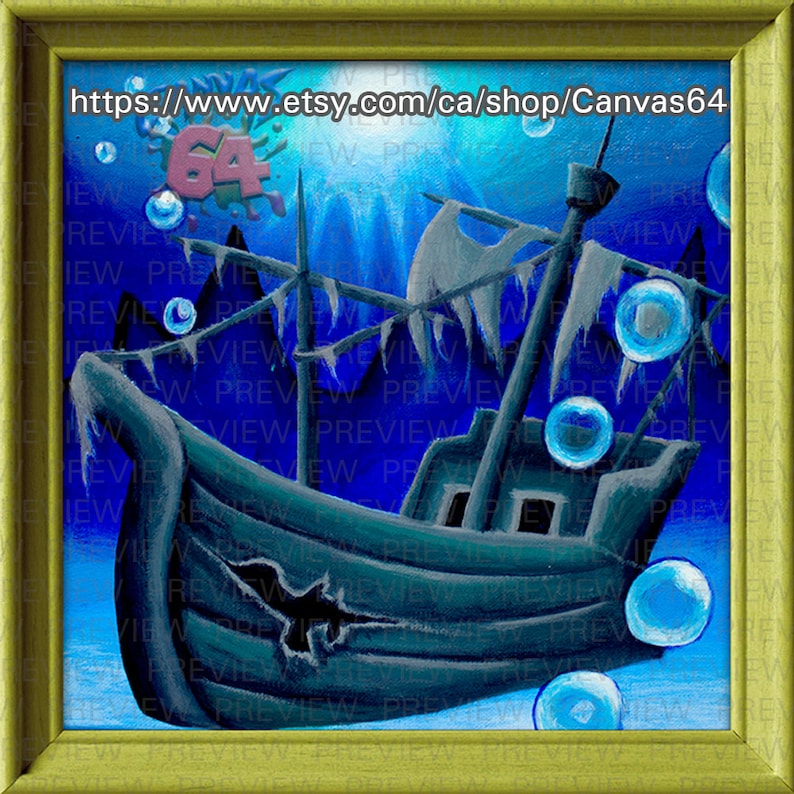 Jolly Roger Bay CANVAS PRINT super Mario 64 Painting From - Etsy