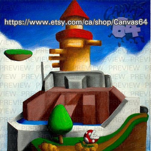Bob-omb Battlefield CANVAS PRINT super Mario 64 Painting | Etsy