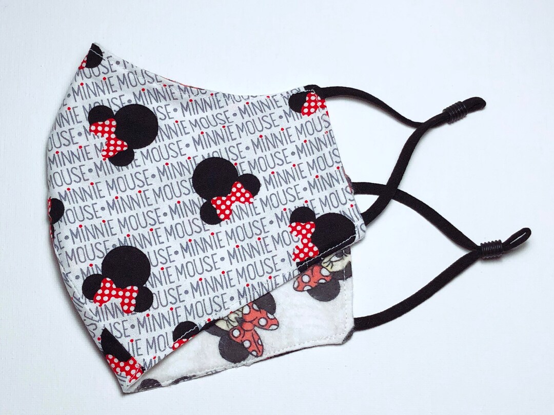 Minnie Mouse Reversible Face Mask With Adjustable Ear Loops - Etsy