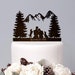 Wedding Cake Topper Mountain Theme Wood Cake Topper Bride and - Etsy