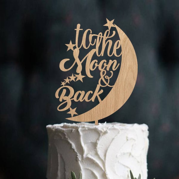 Wedding Cake Topper Moon - Etsy