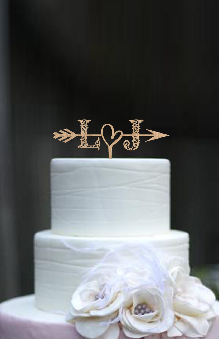 Cake Topper Wedding Cake Topper Initial Letter Cake Topper | Etsy