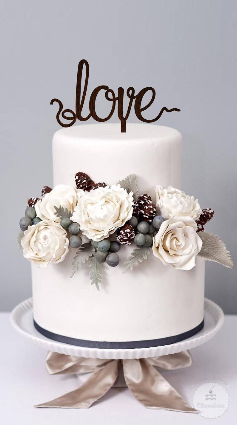 Wedding Cake Topper Love Rustic Cake Topper Wedding Decor | Etsy